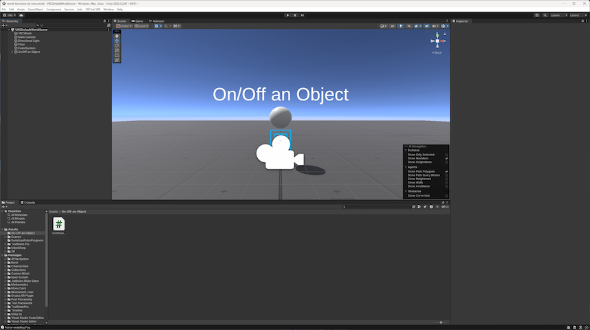 VRChat のワールドオブジェクトを On/Off する方法 | emu-v.com